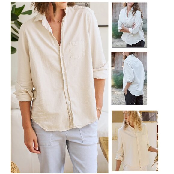 Frank & Eileen | Tops | New Frank Eileen Eileen Tattered Denim Button ...